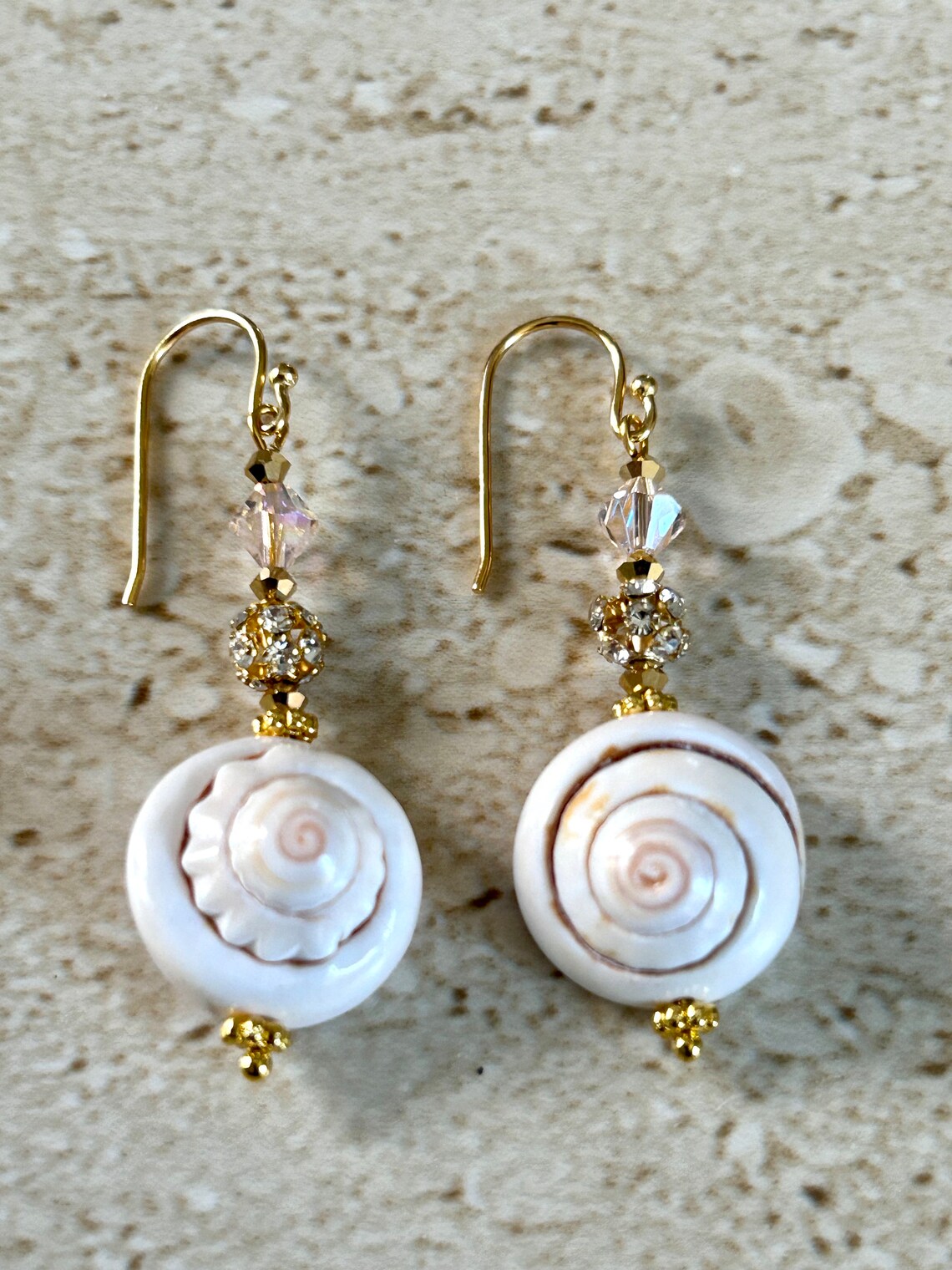 Shiva Eye Shell Earrings Pink Shiva Eye Dangle Earrings Shiva Eye Shell ...