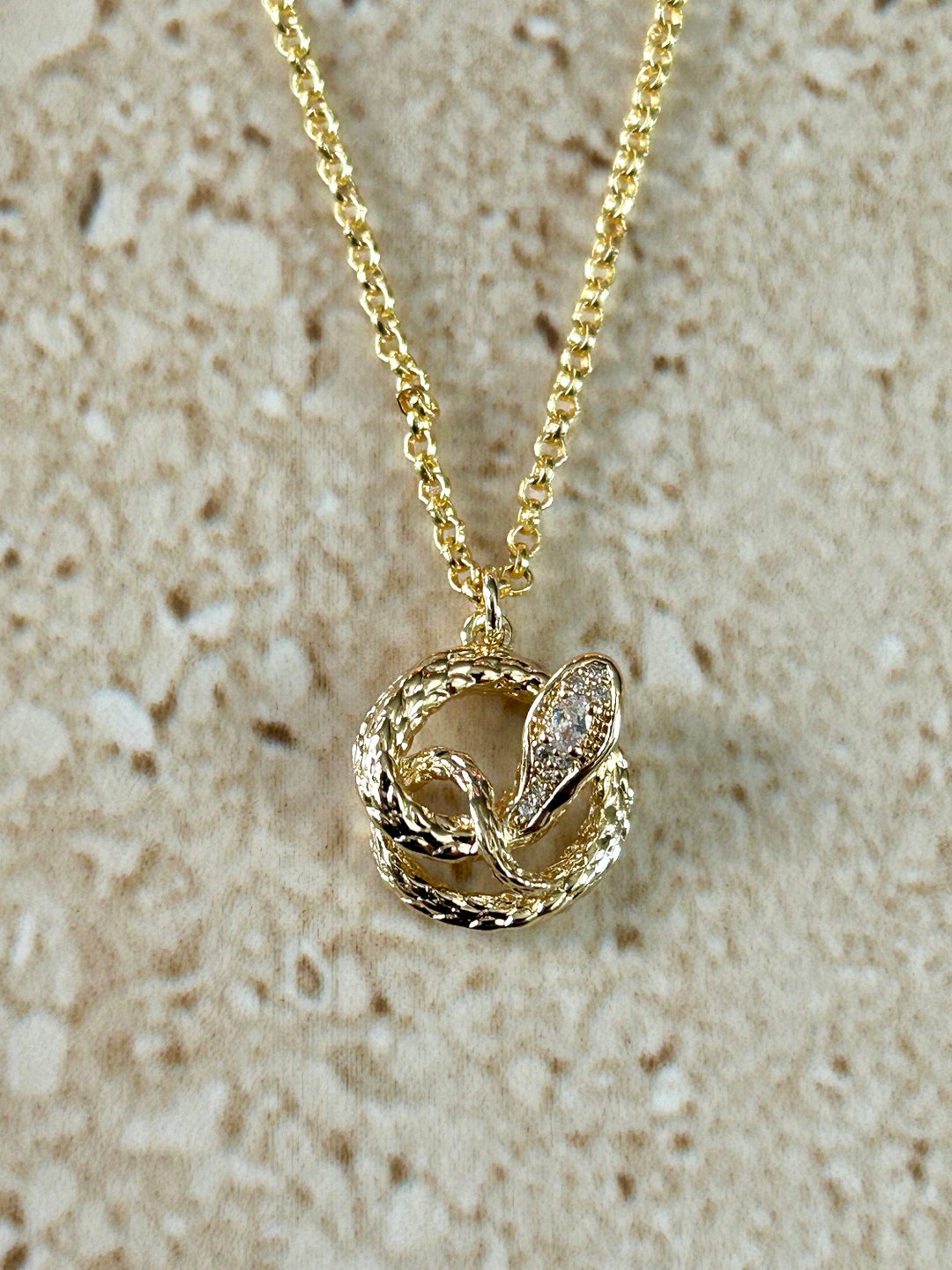 Snake Pendant Snake Necklace Dainty Pendant Layering Pendant Serpent ...