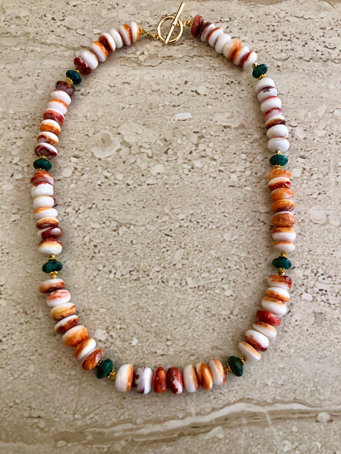 Spiny Oyster Necklace Spiny Oyster Beaded Necklace Turquoise - Etsy