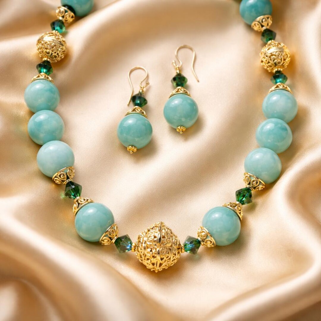 Jadeite Jade Necklace Set Jadeite Jade Statement Necklace Chunky ...