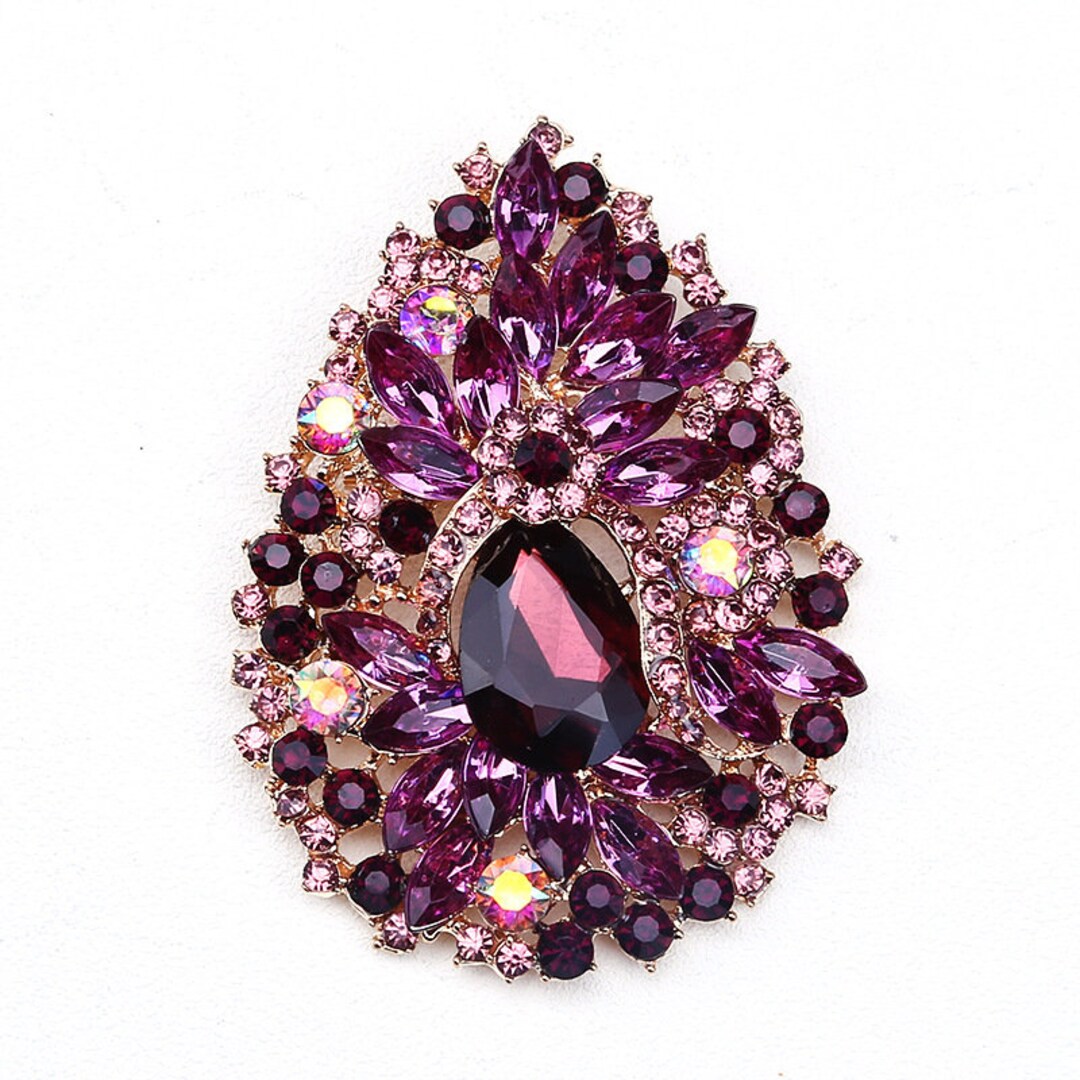 Extra Large Rhinestone Glass Brooch,choice of 6 Colors,embellishment ...