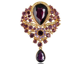 Extra Large Rhinestone Glass Broochchoice of 6 - Etsy