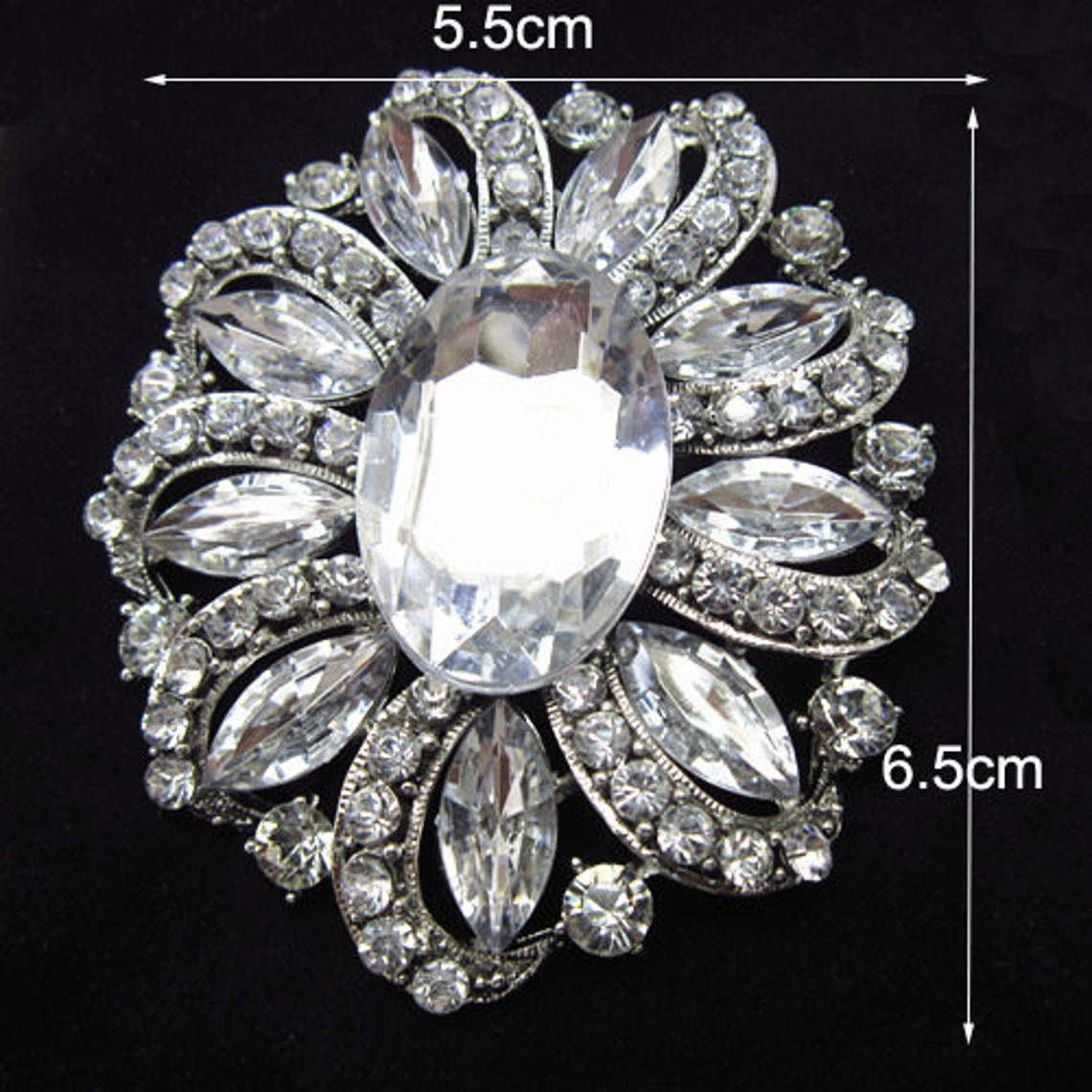 Large Crystal Rhinestone Brooch Flower Brooch Broach Big - Etsy