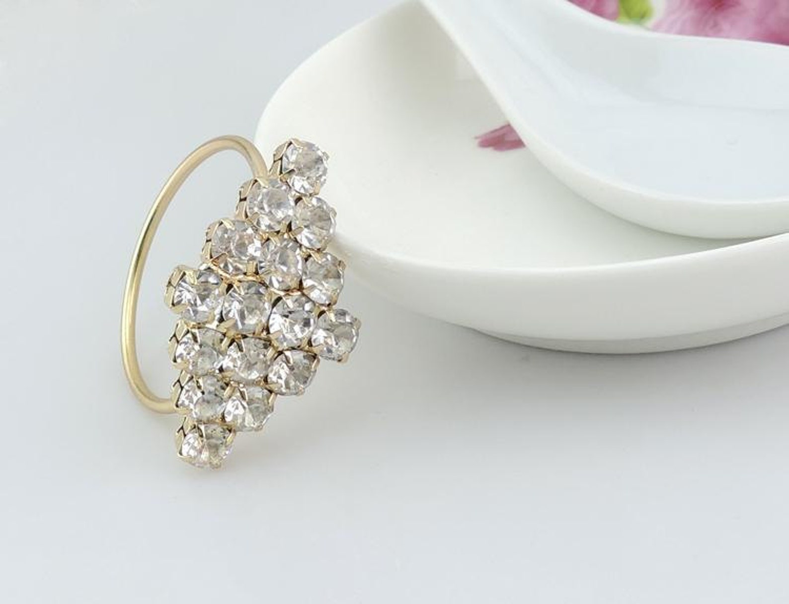100 Pcs Gold Crystal Napkin Rings Rhinestone Wedding Napkin - Etsy