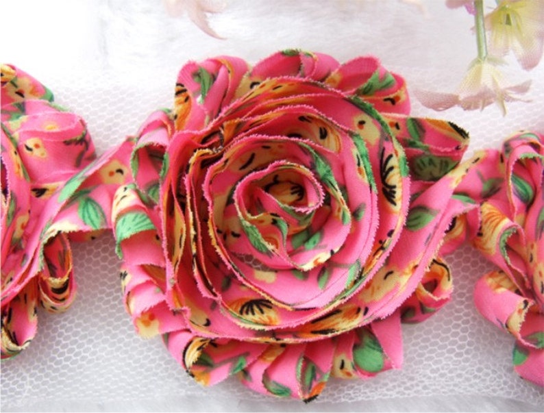 140 Pcs Chiffon Frayed Flowers Wholesale Shabby Rose Trim - Etsy