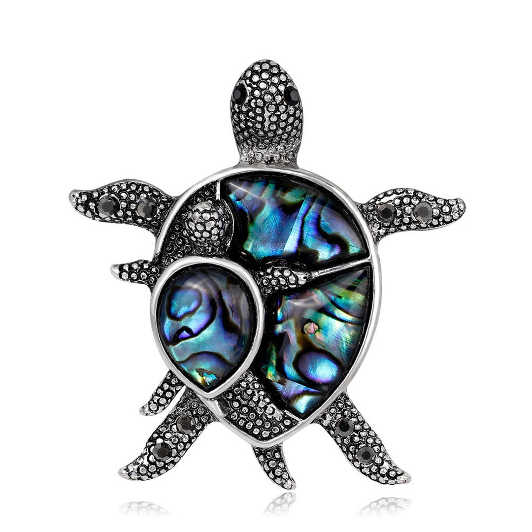 Fashion Abalone Shell Turtle Brooch Pin Embellishment Cute Beautiful ...