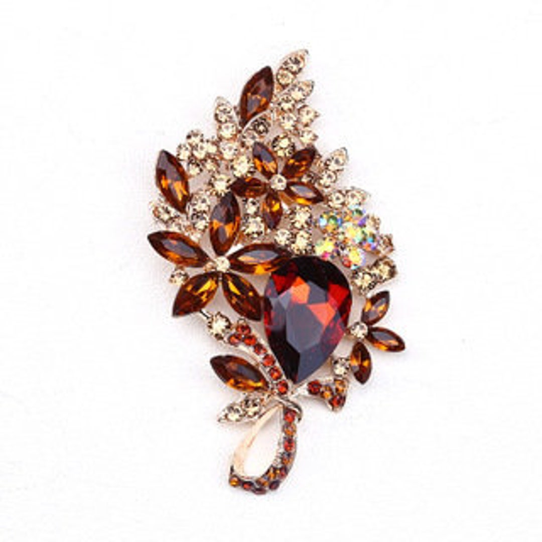 Extra Large Rhinestone Glass Brooch,choice of 6 Colors,embellishment ...