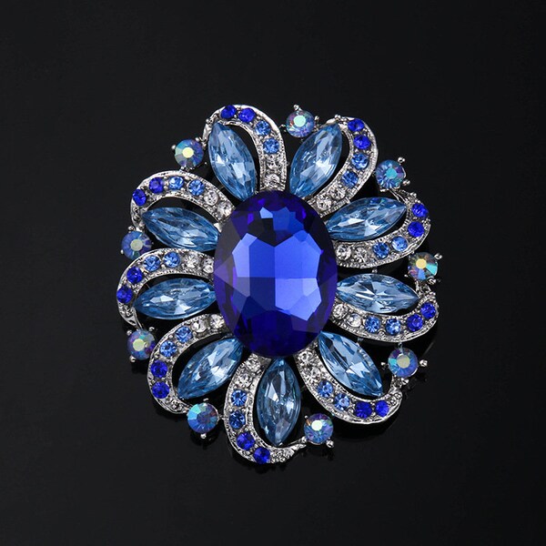 Blue Rhinestone Pin - Etsy