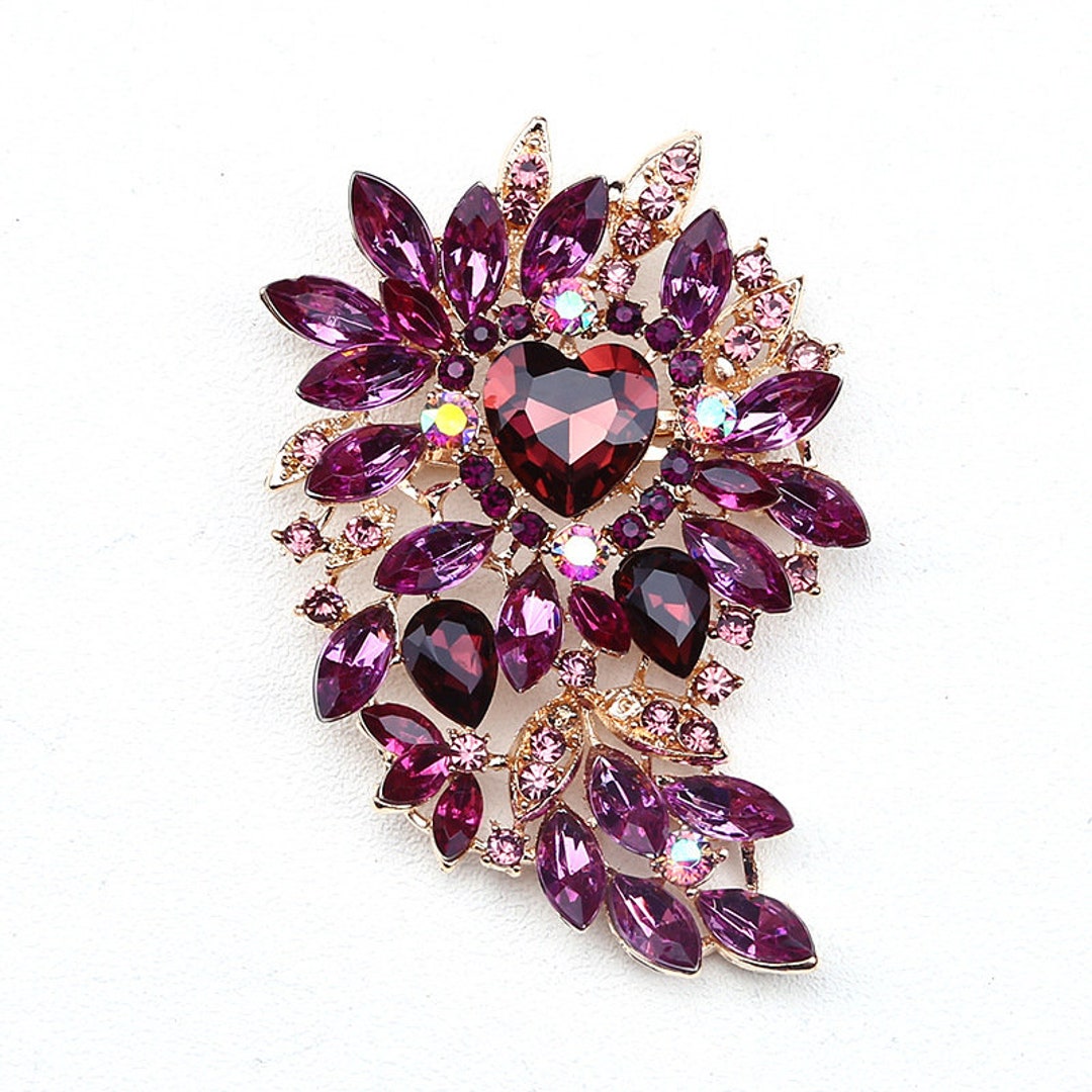 Extra Large Rhinestone Glass Brooch,choice of 6 Colors,embellishment ...