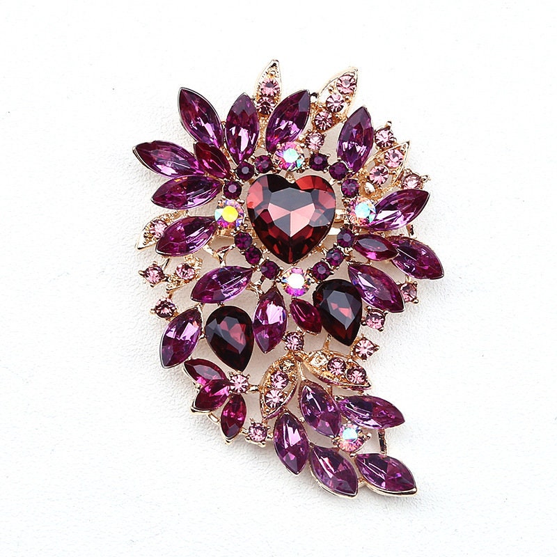 Extra Large Rhinestone Glass Broochchoice of 6 | Etsy