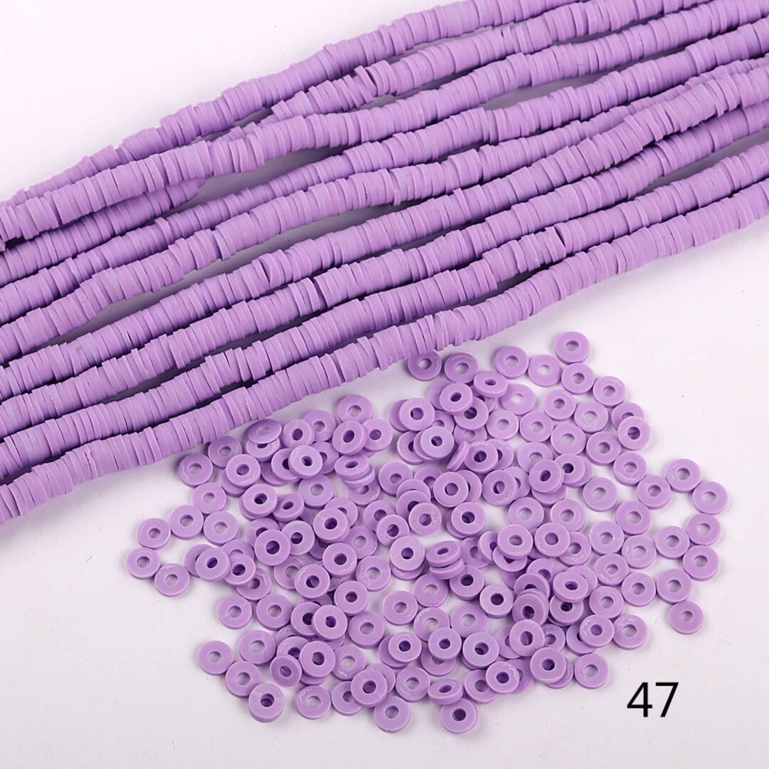 6MM Vinyl Heishi Beads, Light Purple Polymer Clay Beads , Jewelry ...