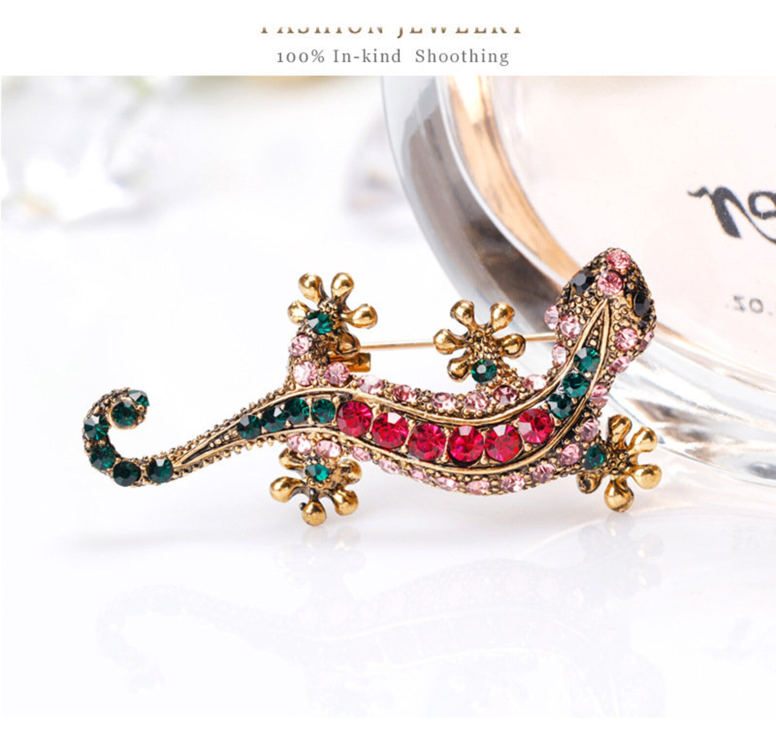 Beautiful Crystal Diamante Lizard Brooch Pin Embellishment - Etsy