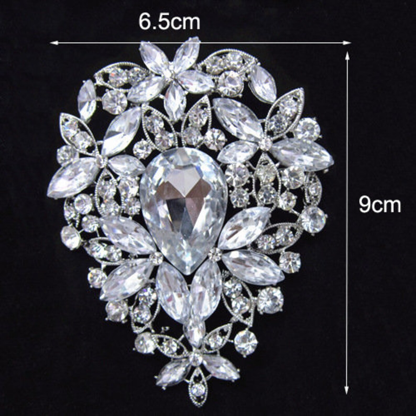Large Crystal Rhinestone Brooch Flower Brooch Broach Big - Etsy