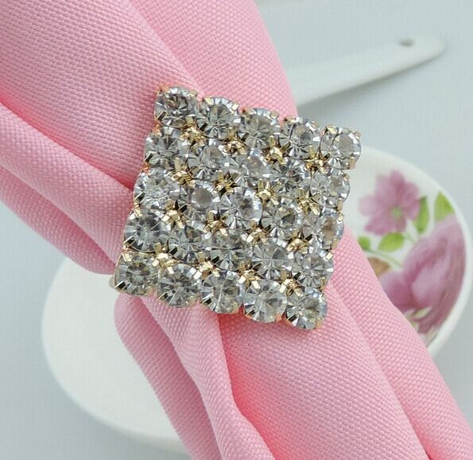 50 Pcs Gold Crystal Napkin Rings Rhinestone Wedding Napkin - Etsy