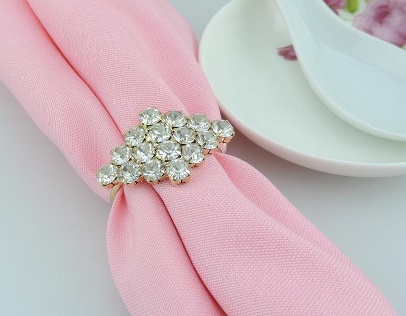 100 Pcs Gold Crystal Napkin Rings Rhinestone Wedding Napkin - Etsy