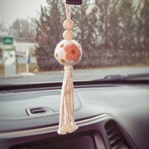 Flower Car Diffuser Boho Flower Car Charm Diffuser Felt - Etsy