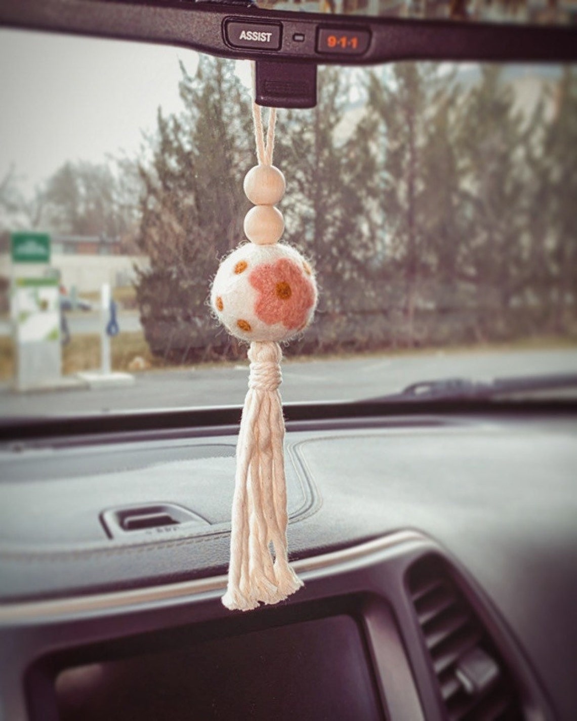Flower Car Diffuser Boho Flower Car Charm Diffuser Felt - Etsy