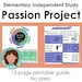 Elementary Independent Study Passion Project Genius Hour Inquiry ...