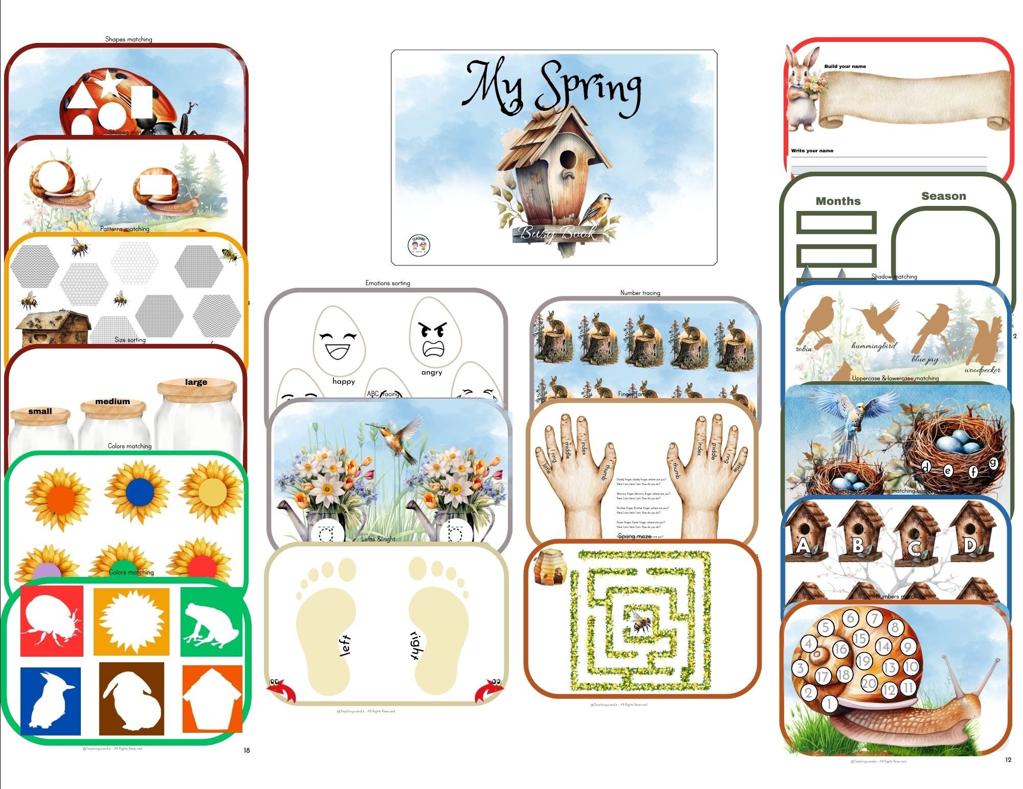 Spring Busy Book , Printable Preschool Worksheets, Homeschool Resources ...