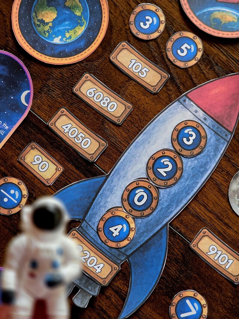 Space Adventure Place Value Game – Rocket Math Printable for Kids ...