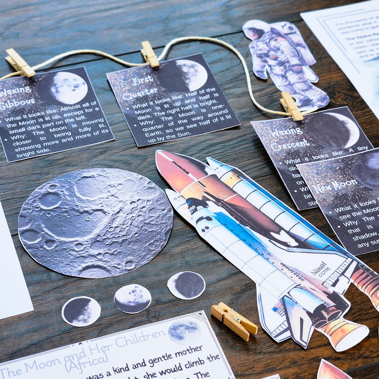 The Moon, Phases of the Moon, Printables, Homeschool Unit, Curriculum ...