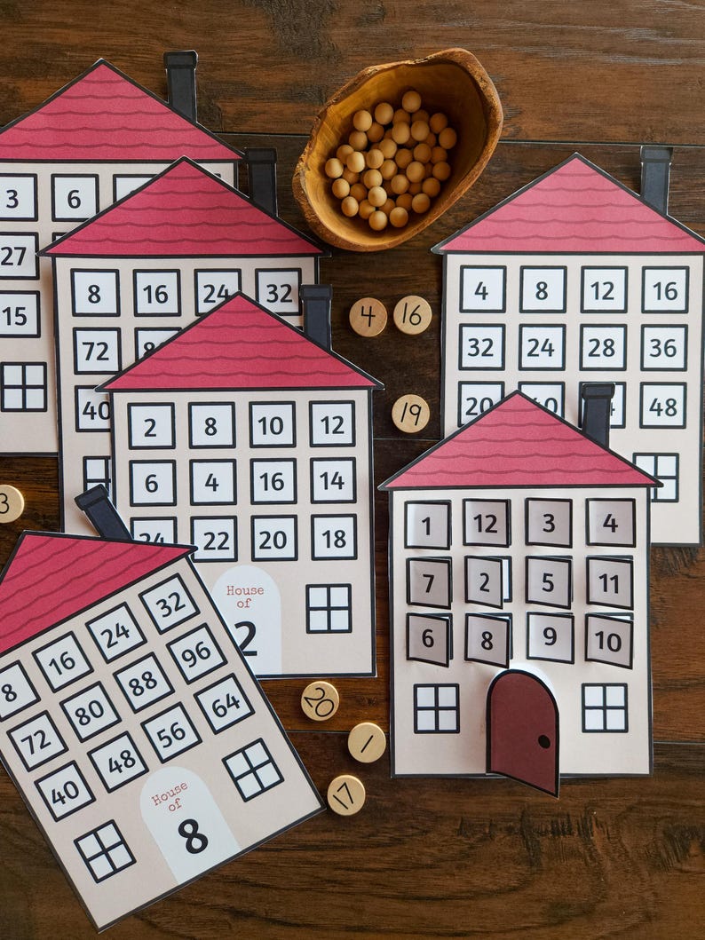 Multiplication Houses: Math Learning Activity (printable) - Etsy