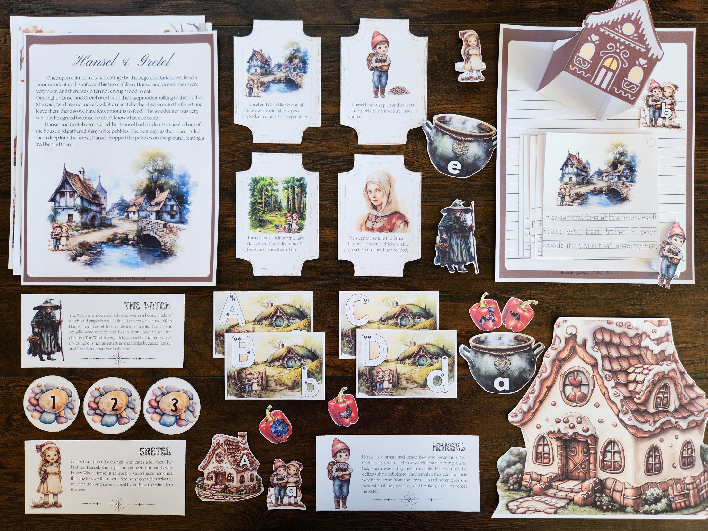 Hansel & Gretel Activity Pack: Finger Puppets, Gingerbread House ...