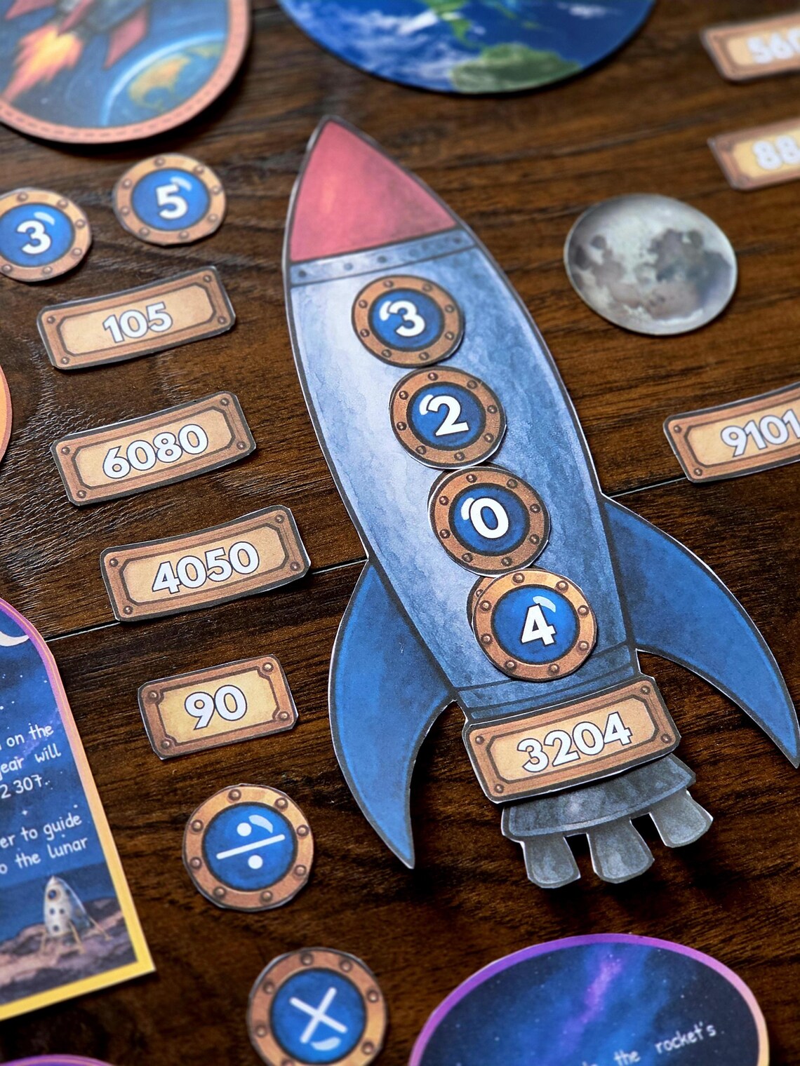 Space Adventure Place Value Game – Rocket Math Printable for Kids ...