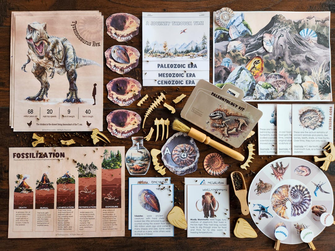 Paleontology Unit Study, Dinosaurs, Fossils, T-rex, Velociraptor ...