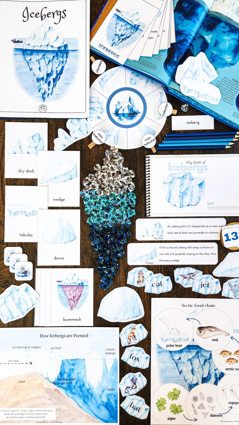 Icebergs Montessori Unit Study: Printable Homeschool Activities - Etsy