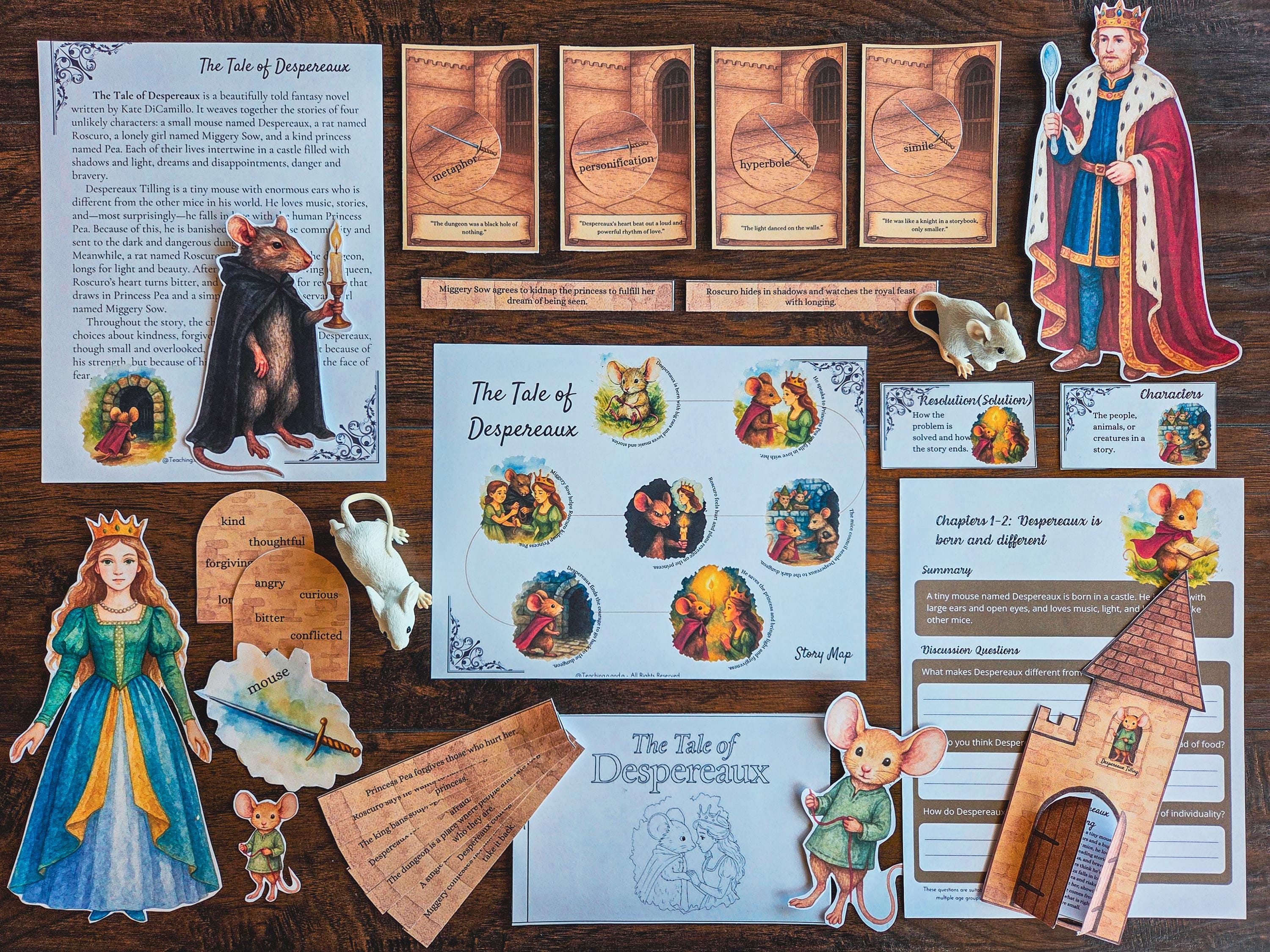 The Tale of Despereaux Book Study: Reading Comprehension Activities ...