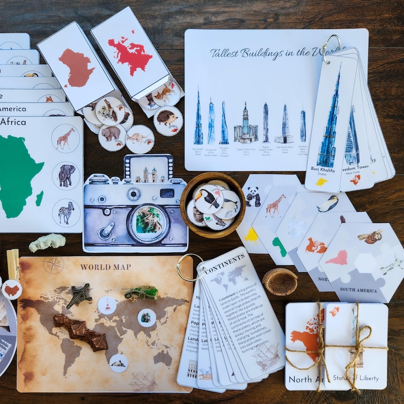 Continents Printable Pack: Montessori Geography Activities for Kids ...