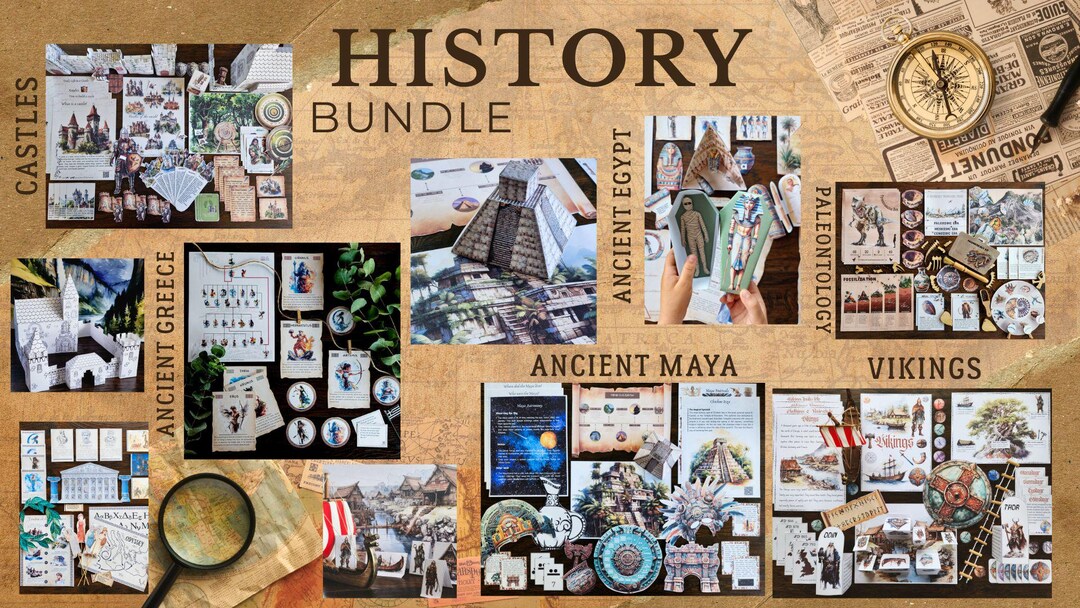 Kids History Printable Bundle: Ancient Egypt, Greece, Maya, Vikings - Etsy