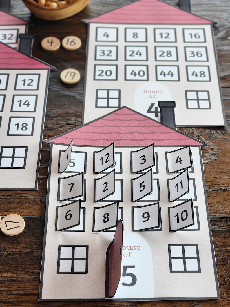 Multiplication Houses: Math Learning Activity (printable) - Etsy