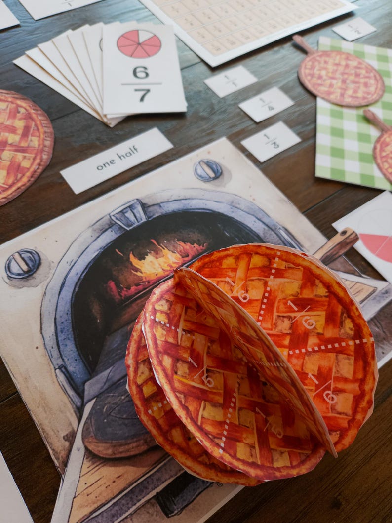 Pizza Fractions Activity: Montessori Math 3-part Cards (digital ...