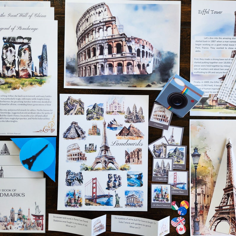 Landmarks, World Landmarks, Colosseum, Eiffel Tower, Continents, Taj ...