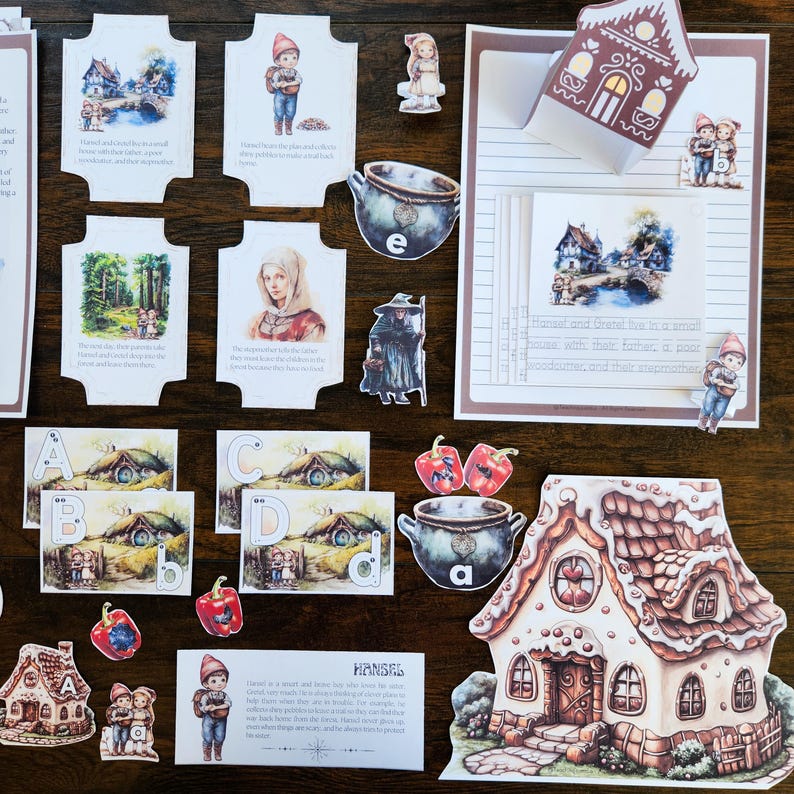 Hansel & Gretel Activity Pack: Finger Puppets, Gingerbread House ...