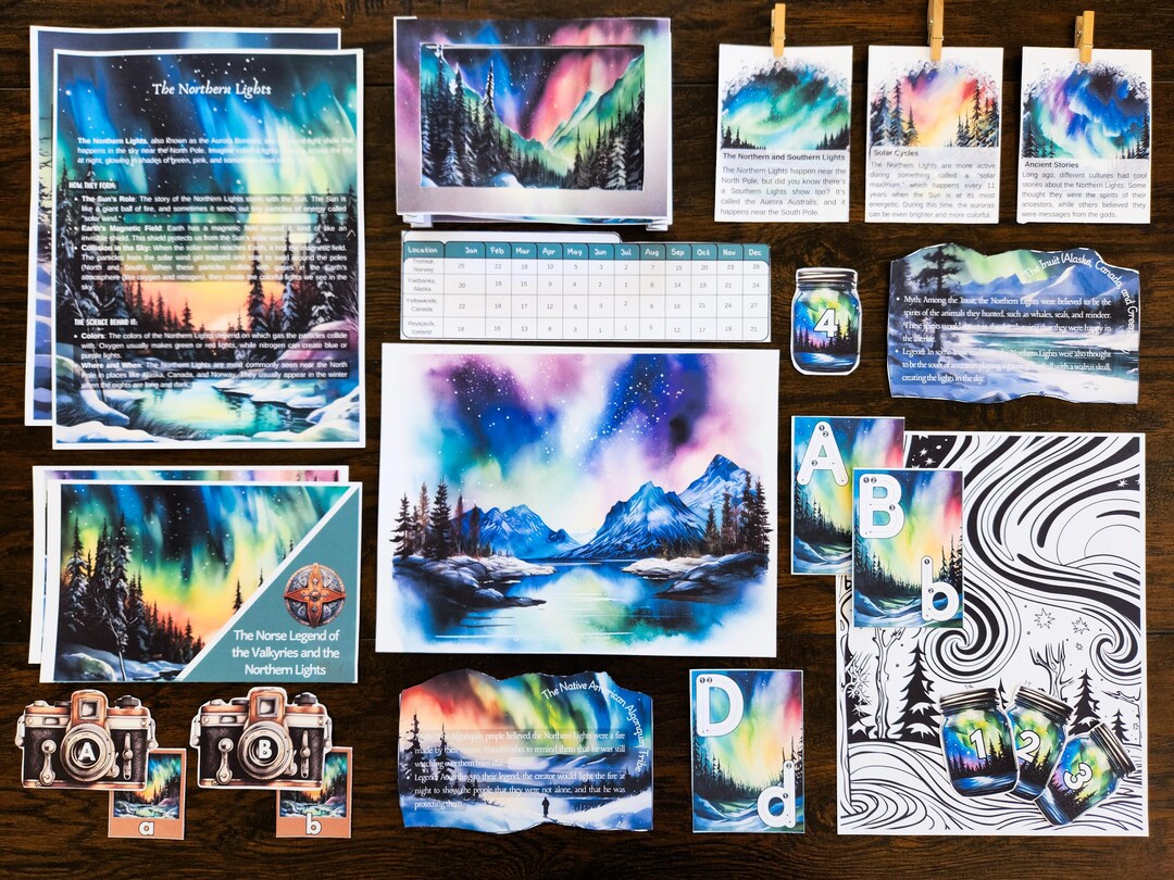 Northern Lights Printable Pack: Aurora Borealis Unit Study (digital ...