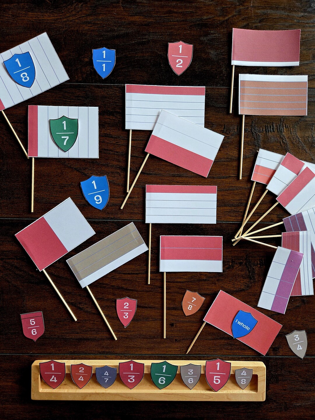 Fractions Flag Matching Activity: Printable Math Game (ages 7-10) - Etsy