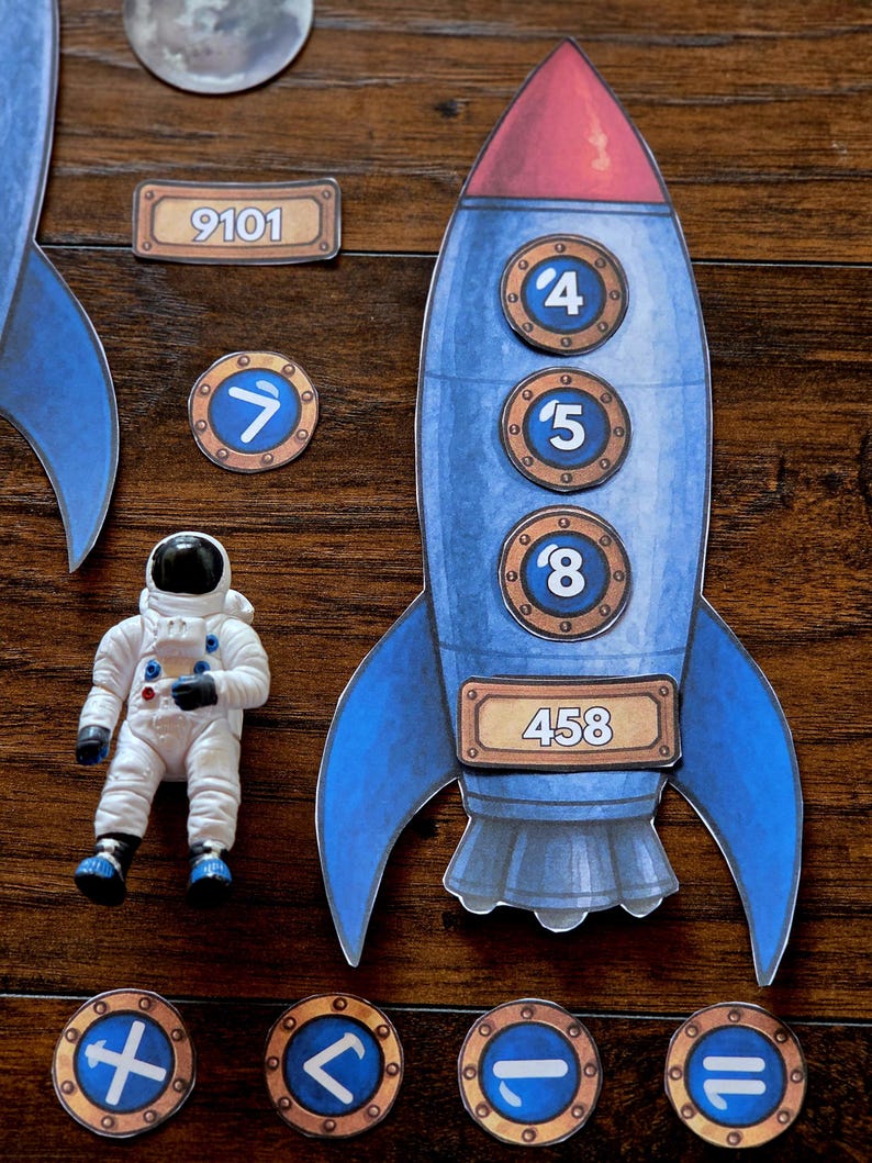Space Adventure Place Value Game – Rocket Math Printable for Kids ...