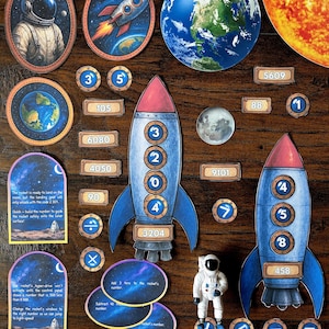 Space Adventure Place Value Game – Rocket Math Printable for Kids ...