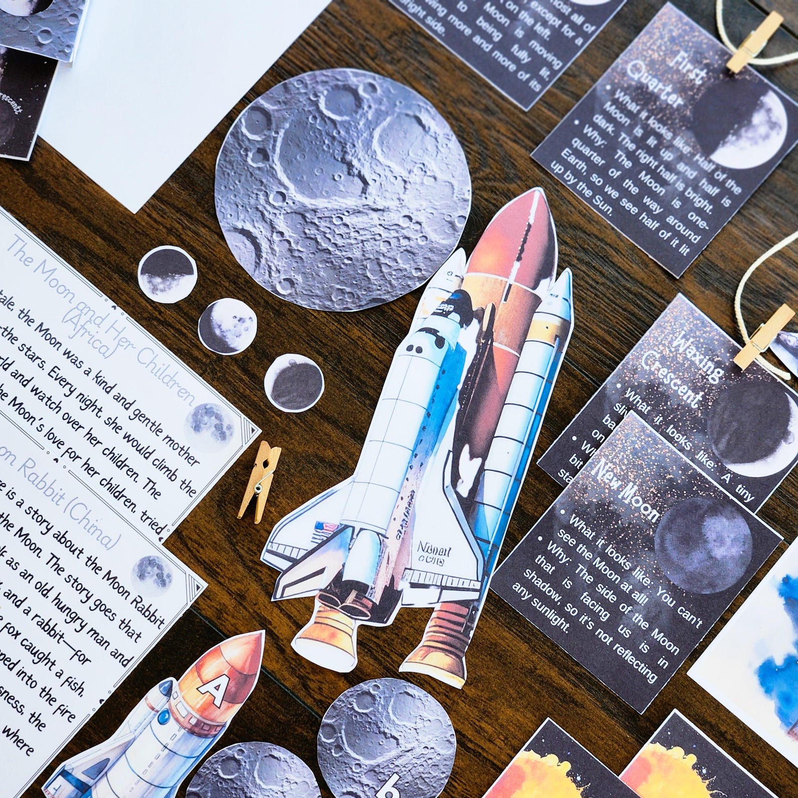 The Moon, Phases of the Moon, Printables, Homeschool Unit, Curriculum ...