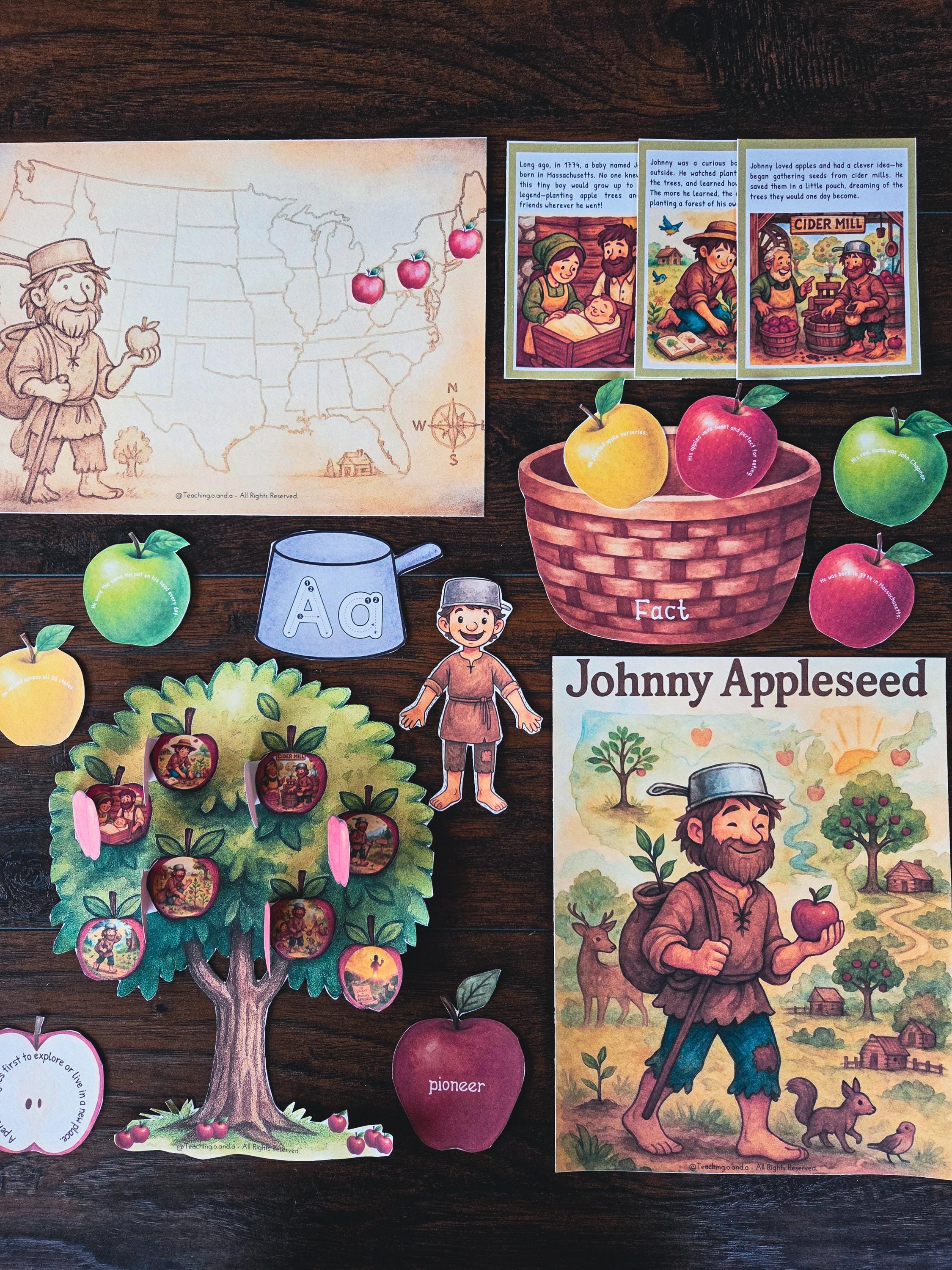 Johnny Appleseed Activity Pack: Storytelling, Crafts, & Puppet Theater ...