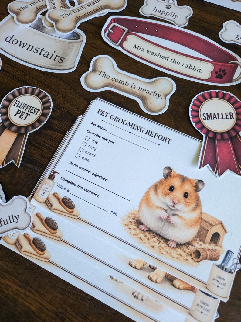 Adjectives & Adverbs / Pet Grooming Salon Grammar Pack | Hands-on ...
