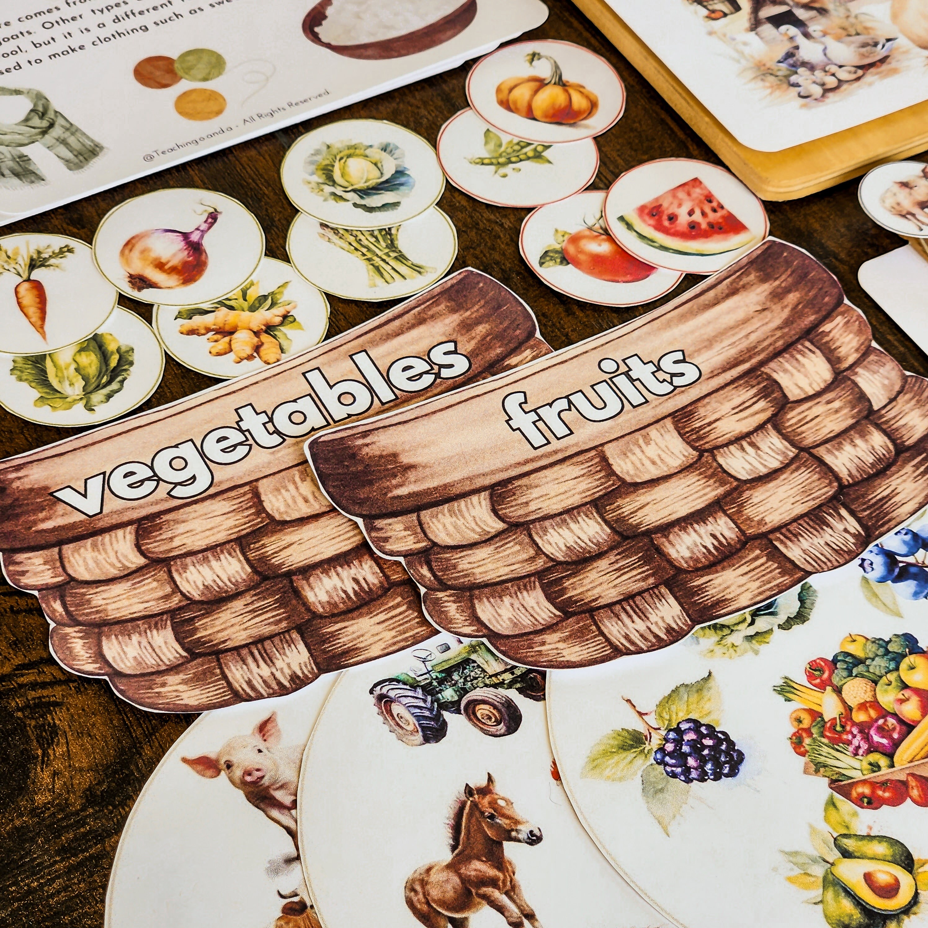 Farm Unit Study: Animals, Fruits, Vegetables, Math & Literacy (digital ...