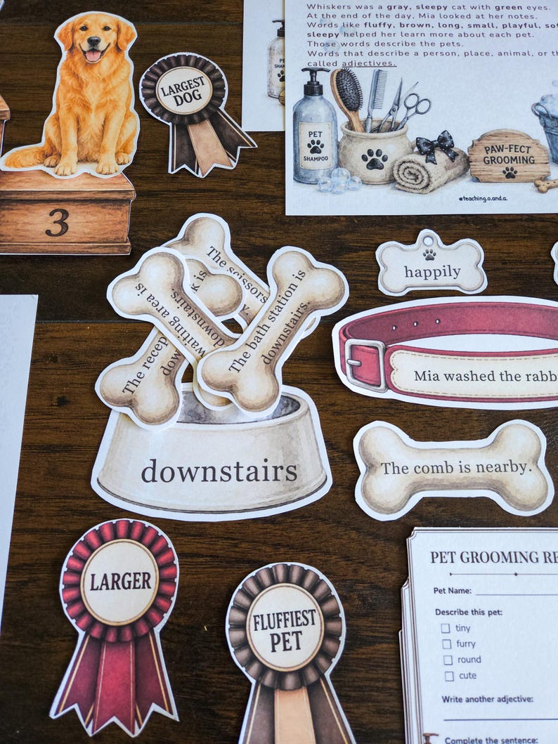 Adjectives & Adverbs / Pet Grooming Salon Grammar Pack | Hands-on ...