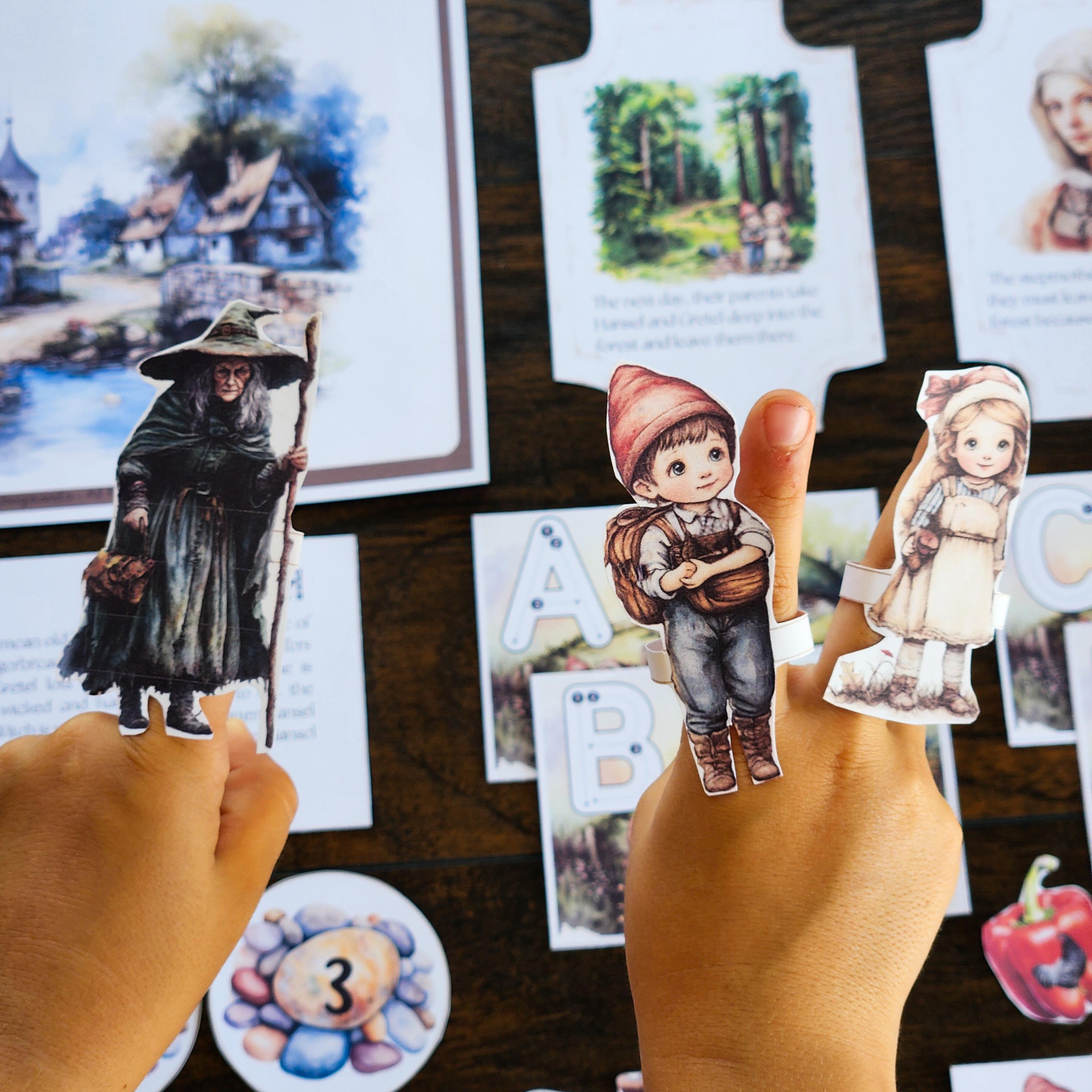 Hansel & Gretel Activity Pack: Finger Puppets, Gingerbread House ...