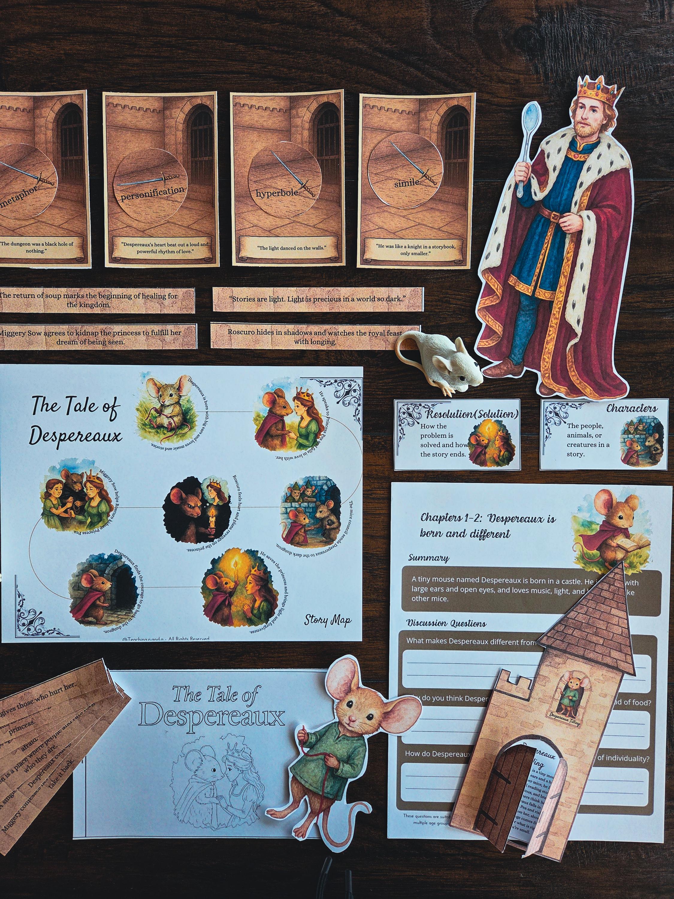 The Tale of Despereaux Book Study: Reading Comprehension Activities ...