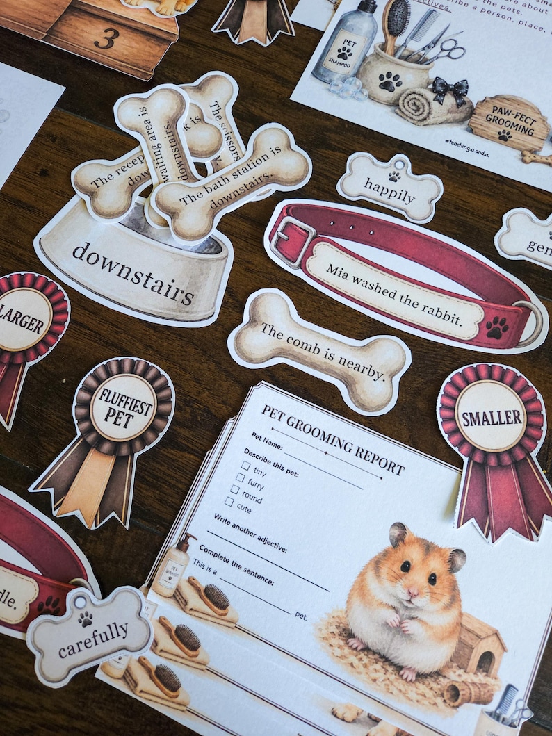 Adjectives & Adverbs / Pet Grooming Salon Grammar Pack | Hands-on ...