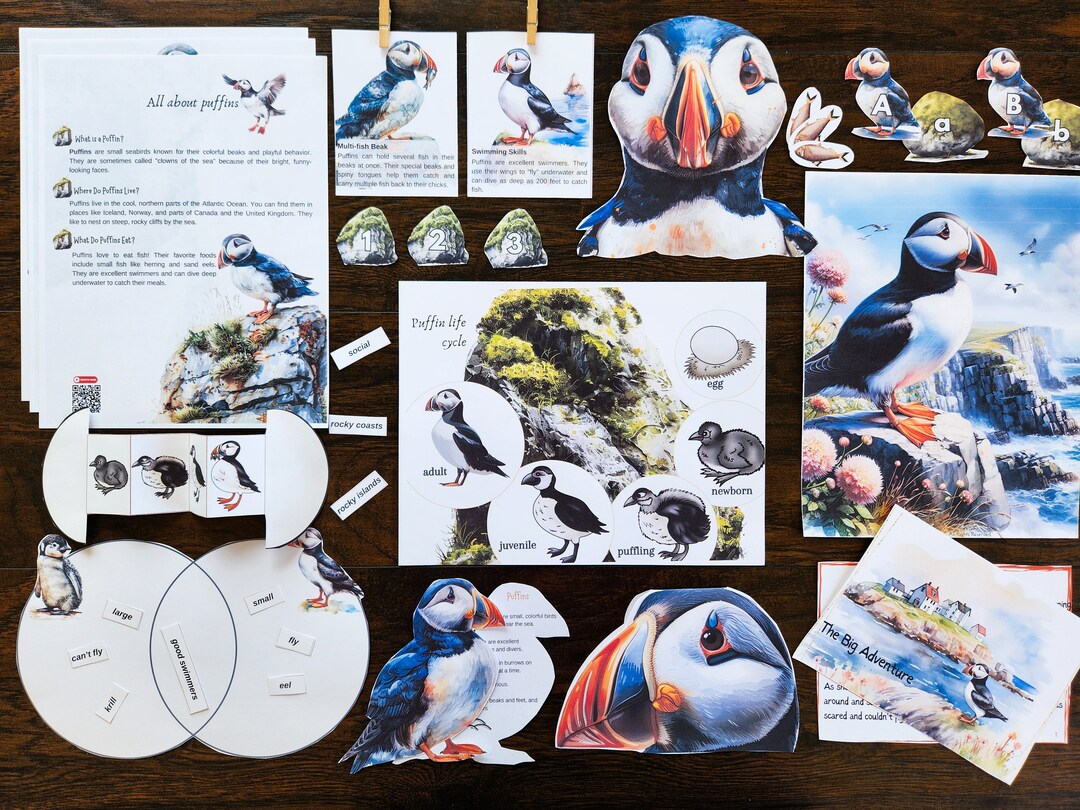 Puffins, Printables, Puffin Unit Study, Morning Basket, Homeschool ...